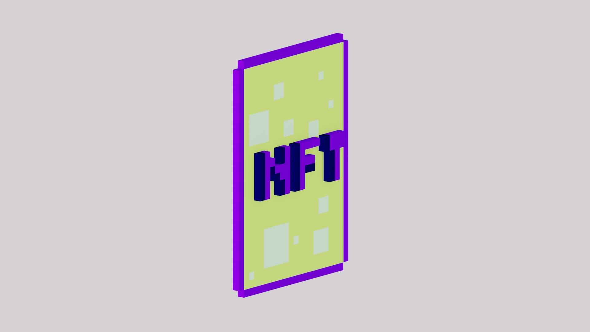 3D NFT8 BIT 3d voxel art low poly card - TurboSquid 1823326