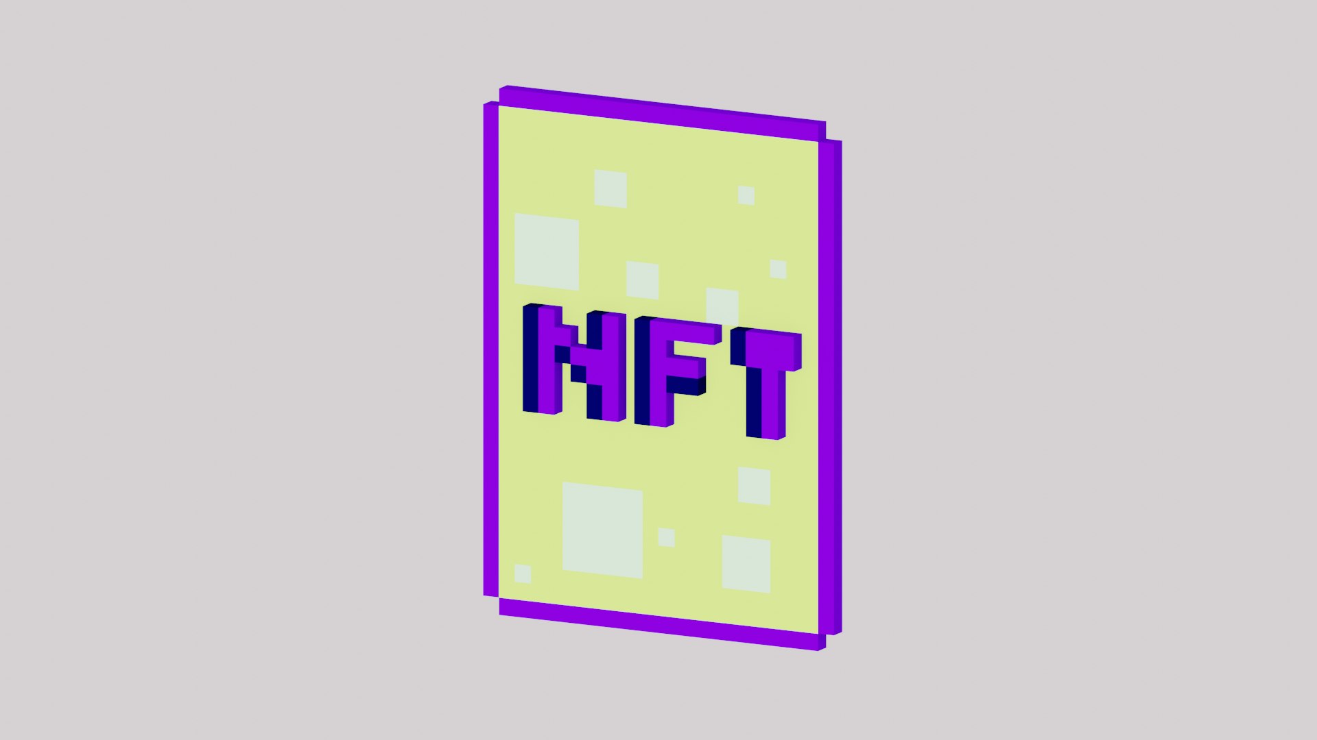 3D NFT8 BIT 3d voxel art low poly card - TurboSquid 1823326