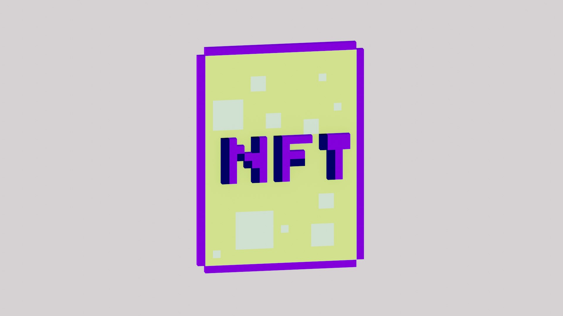 3D NFT8 BIT 3d voxel art low poly card - TurboSquid 1823326