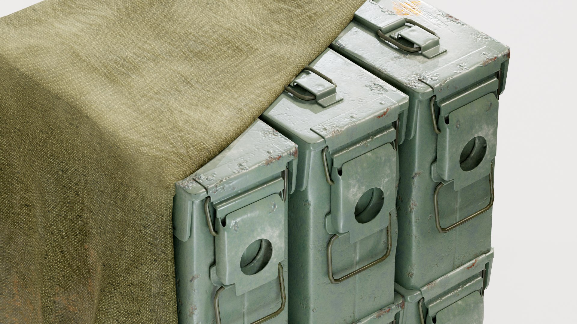 Millitary Ammoboxes Of Ammunition Covered With Awning Yk1 Model ...