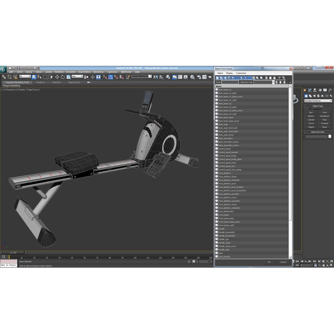3d rowing machine generic model
