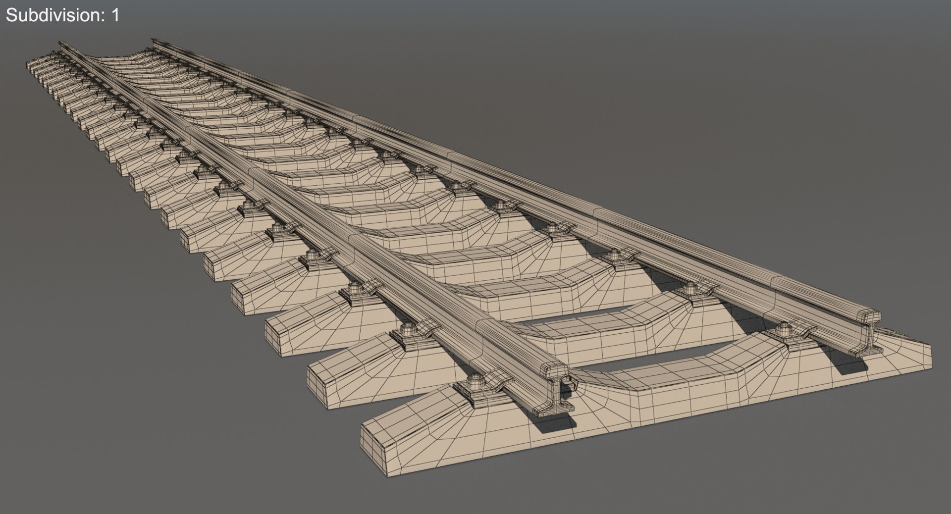 Railway Rails 3d Model