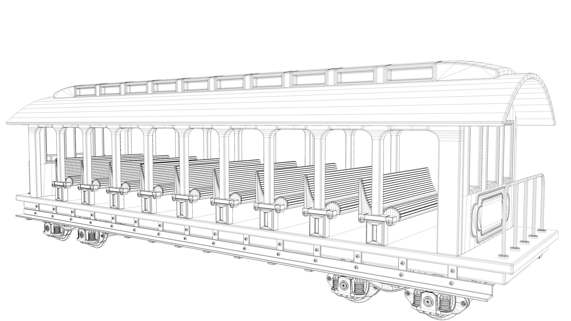 3D Amusement Park Train Car - TurboSquid 1990884