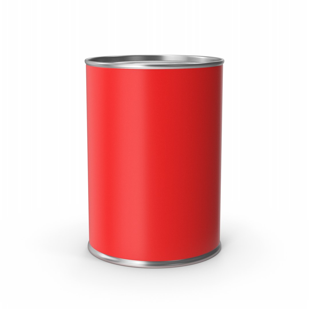 Red Tin Can 3D Model - TurboSquid 1869722
