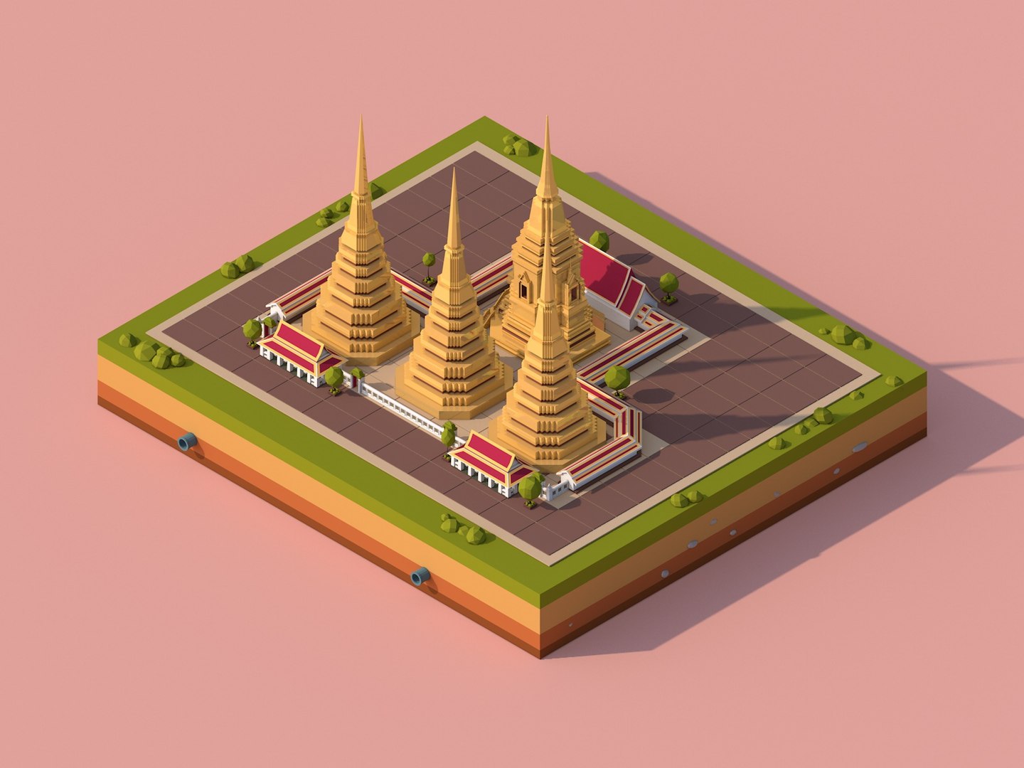 Cartoon Asia Landmarks Pack 3D - TurboSquid 1422521