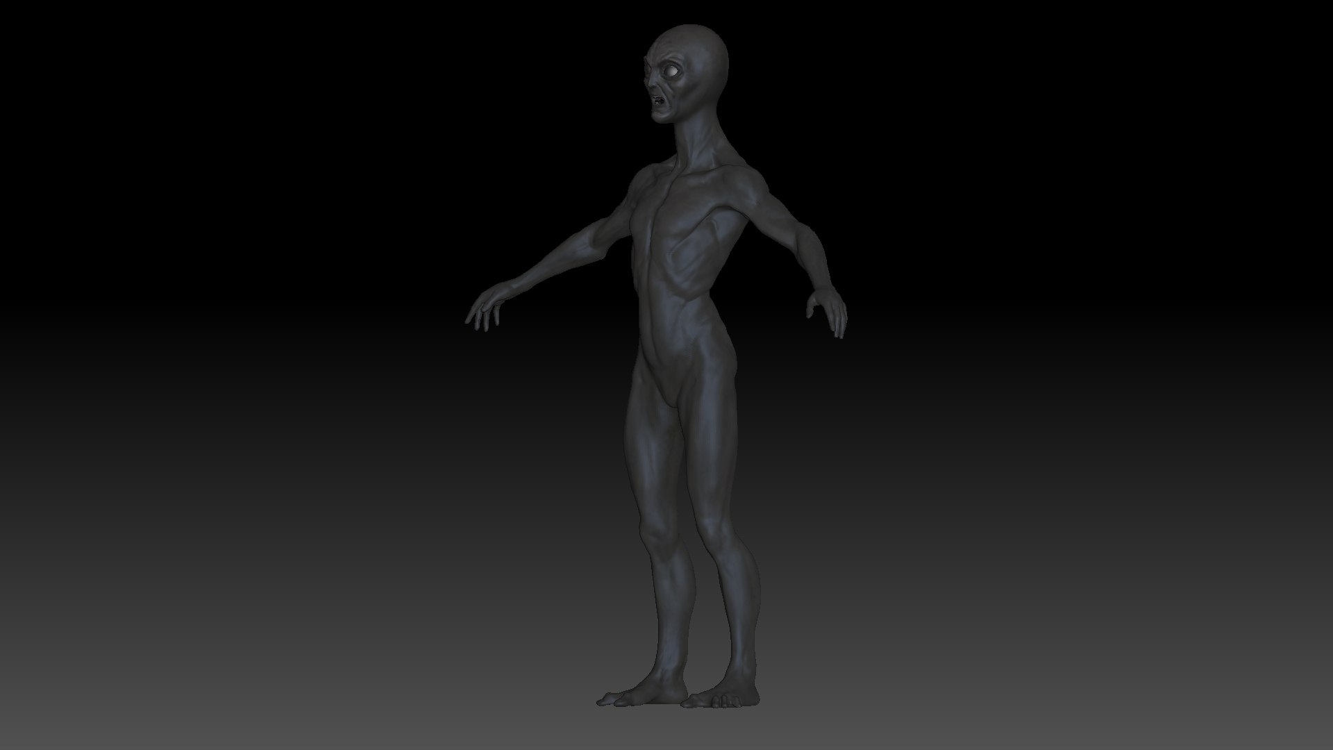 3D Gray Alien Boss - TurboSquid 2220365