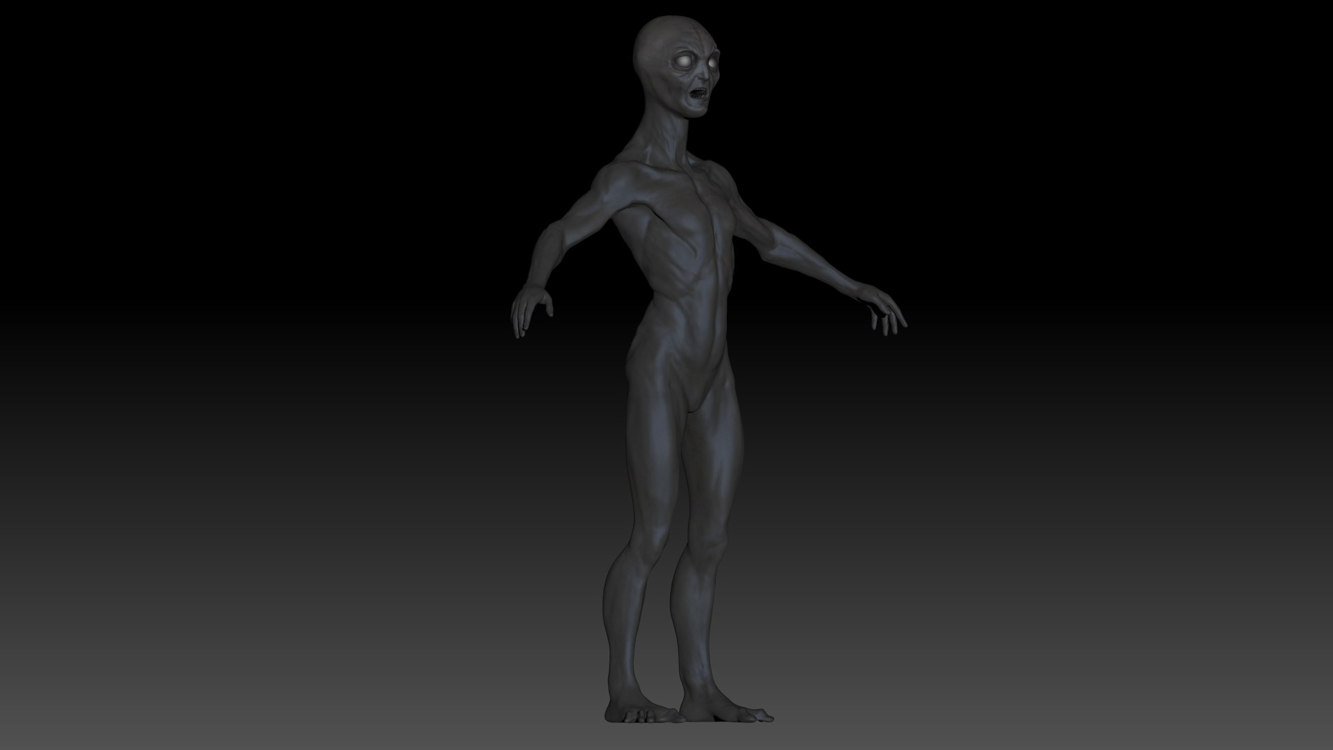 3D Gray Alien Boss - TurboSquid 2220365