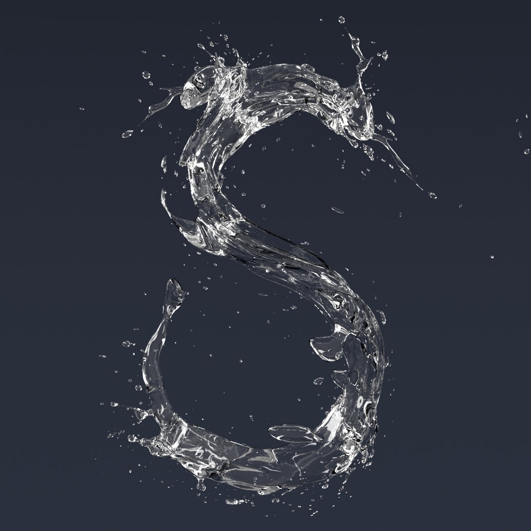 Letter s splash 3D model - TurboSquid 1153724