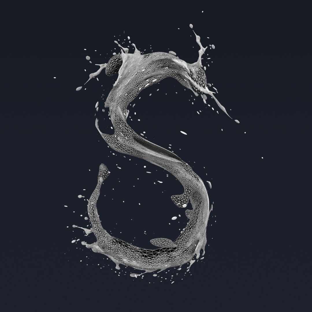 Letter s splash 3D model - TurboSquid 1153724