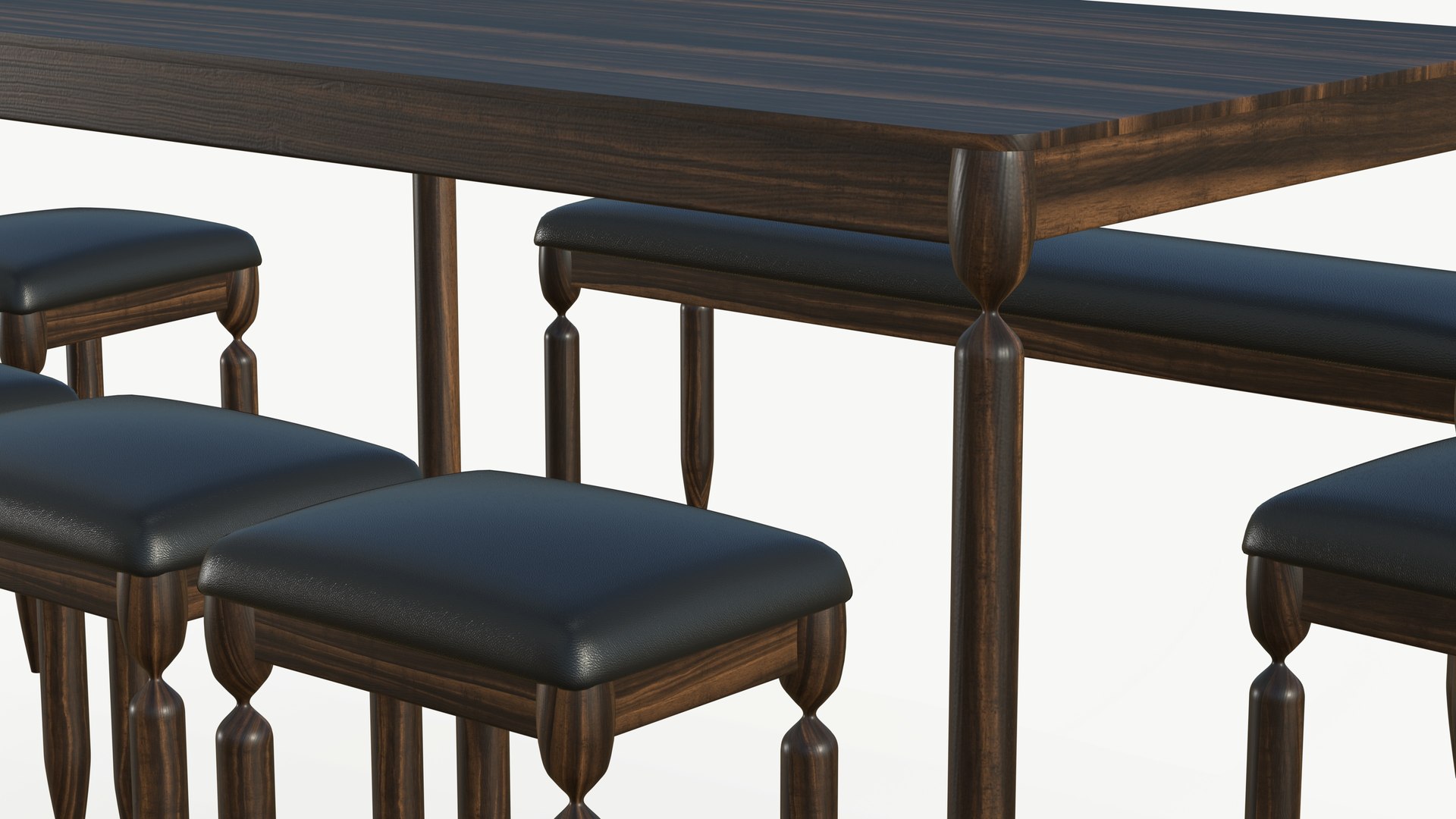 Wooden Chair Dining Table 3D - TurboSquid 2011520
