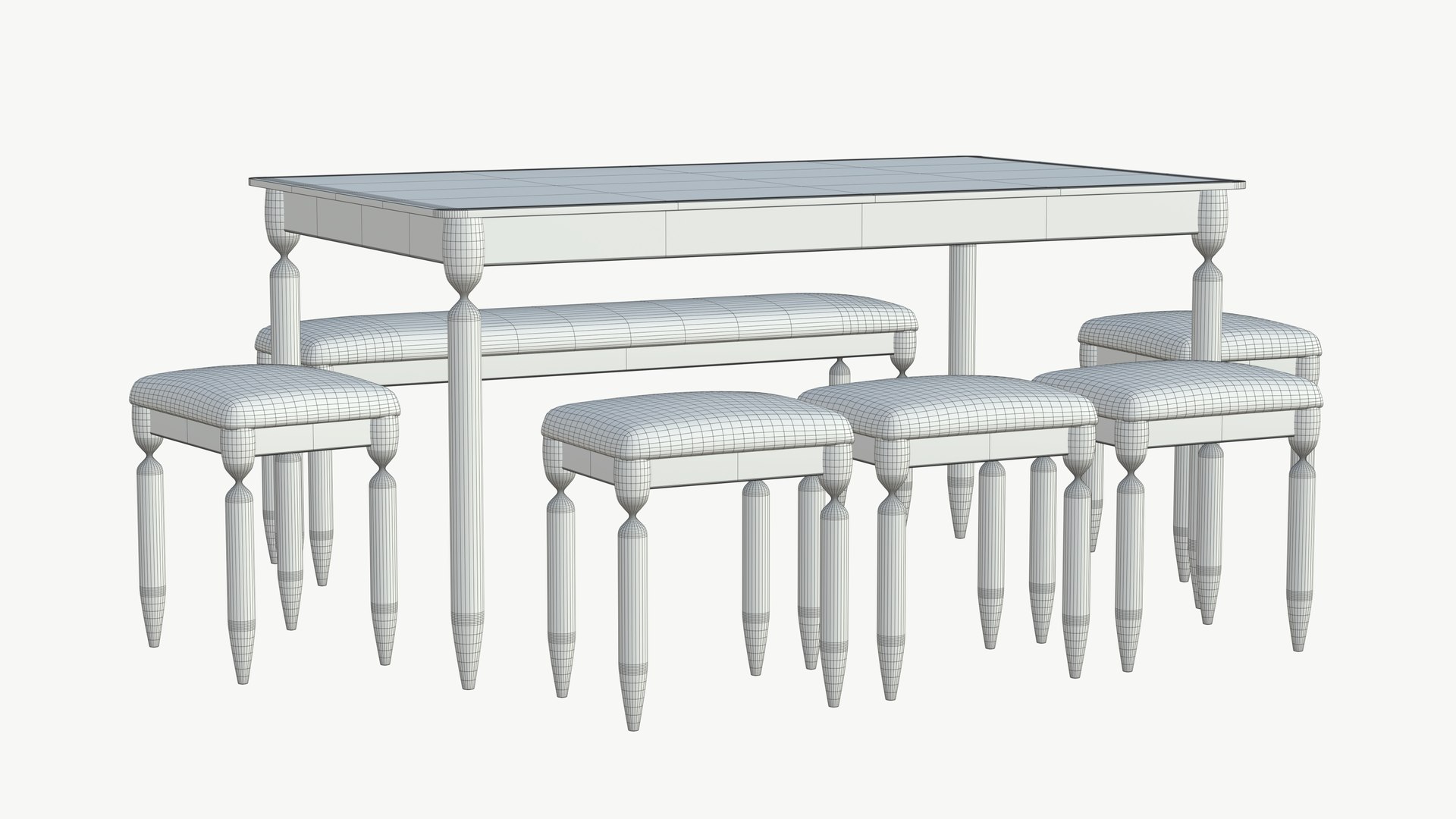 Wooden Chair Dining Table 3D - TurboSquid 2011520