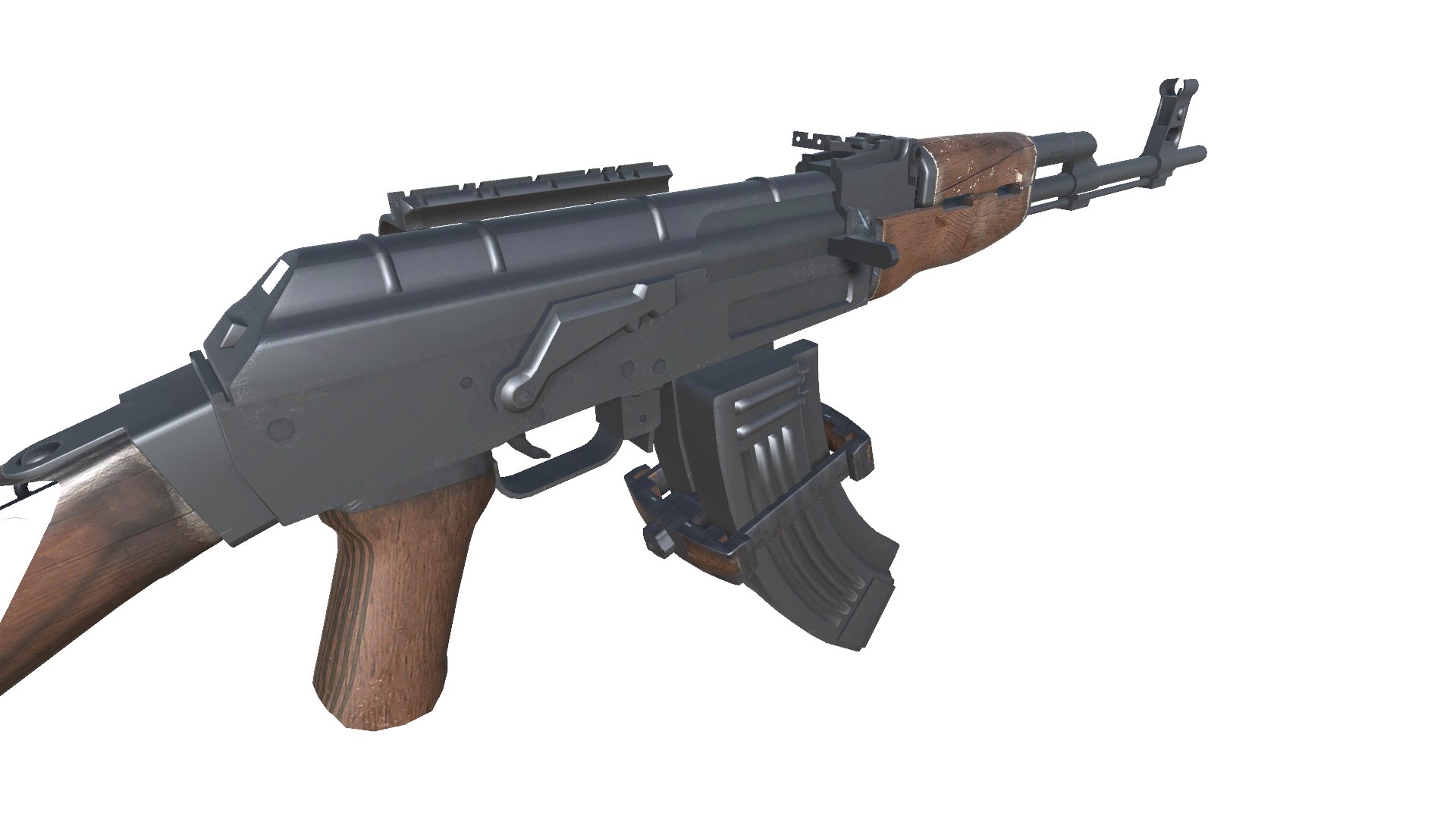 3D Model 23-AssaultRifleAK-47-gun Model 3d Game Ready Model Low-poly 3D ...
