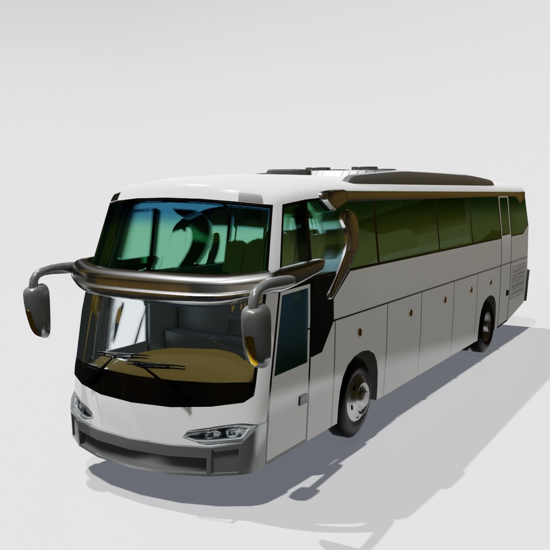 modelo 3d Travel Bus realistic generick white - TurboSquid 2071570