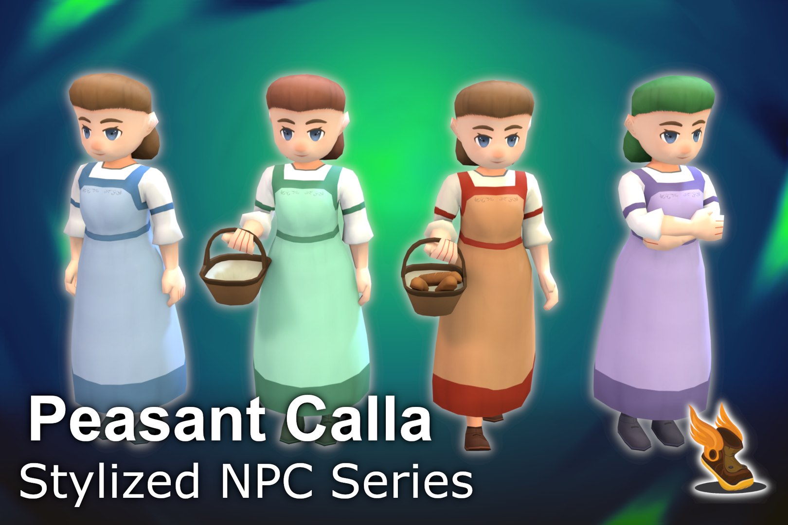Stylized NPC - Peasants Bundle 3D Model - TurboSquid 2097681