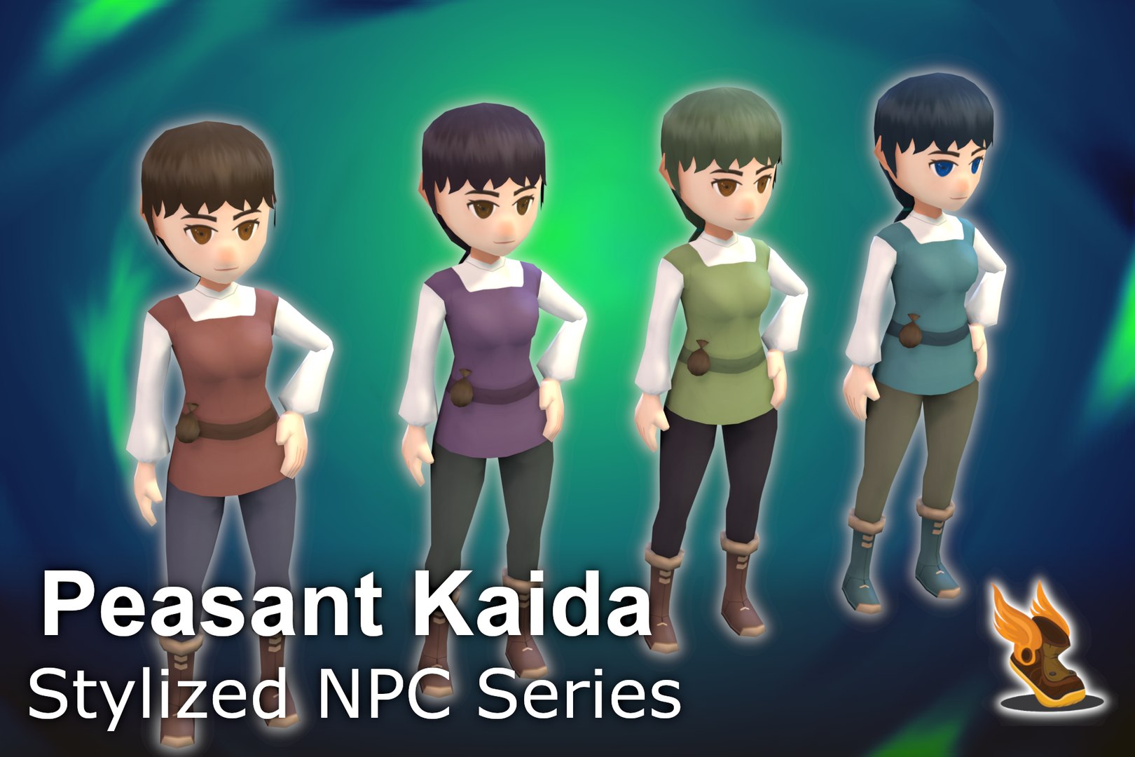 Stylized NPC - Peasants Bundle 3D Model - TurboSquid 2097681