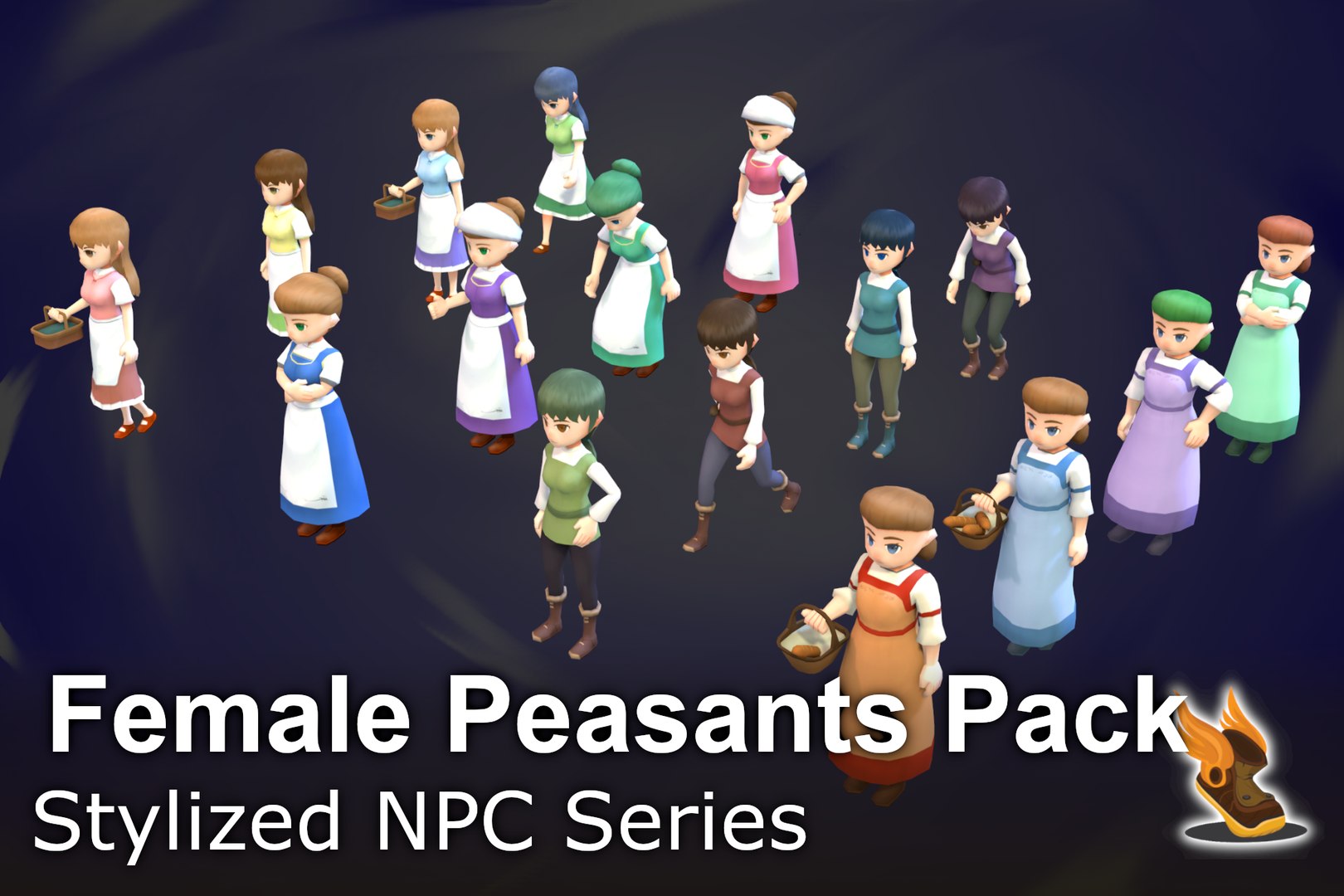 Stylized NPC - Peasants Bundle 3D Model - TurboSquid 2097681