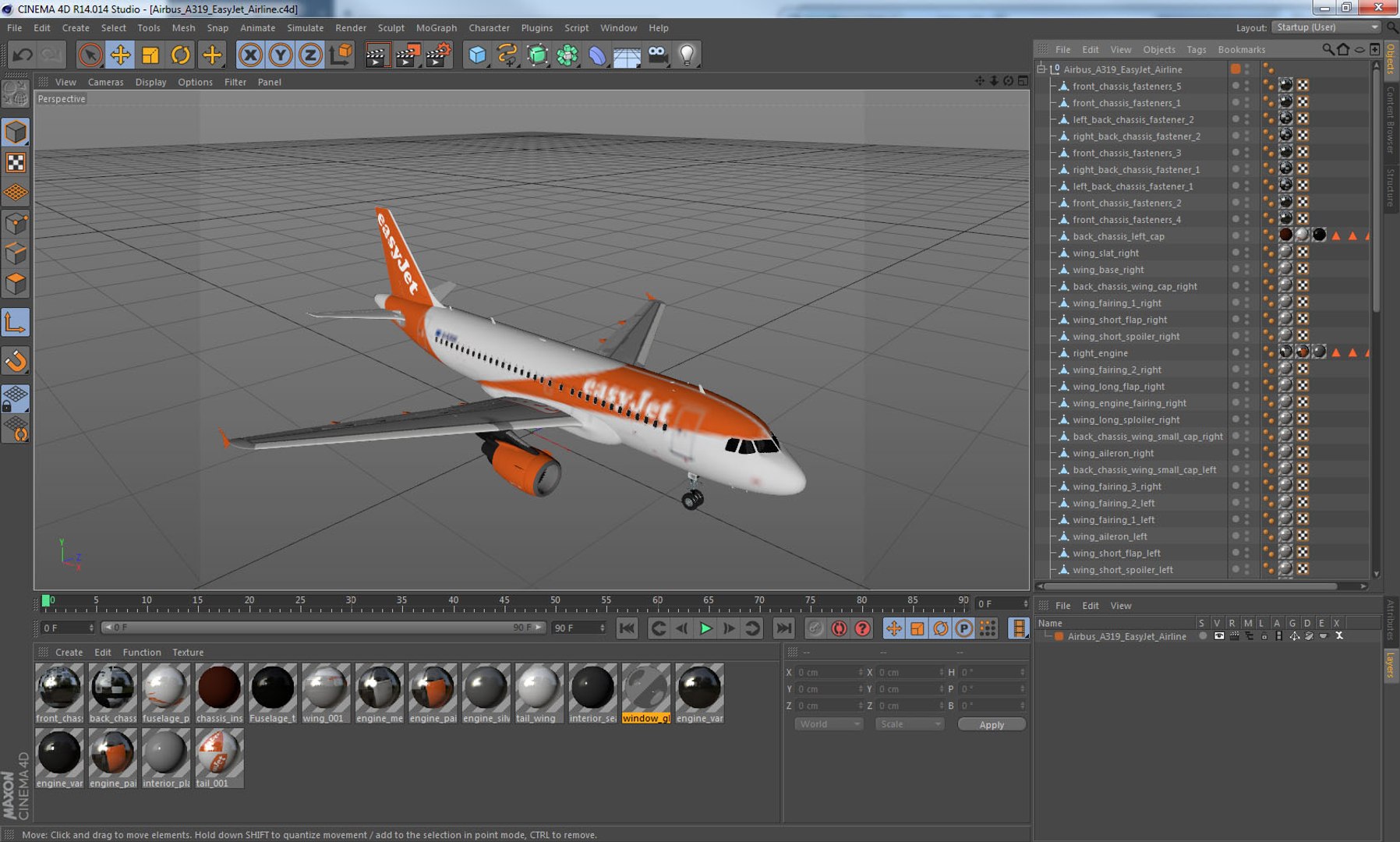 3D airbus a319 easyjet airline model - TurboSquid 1272508
