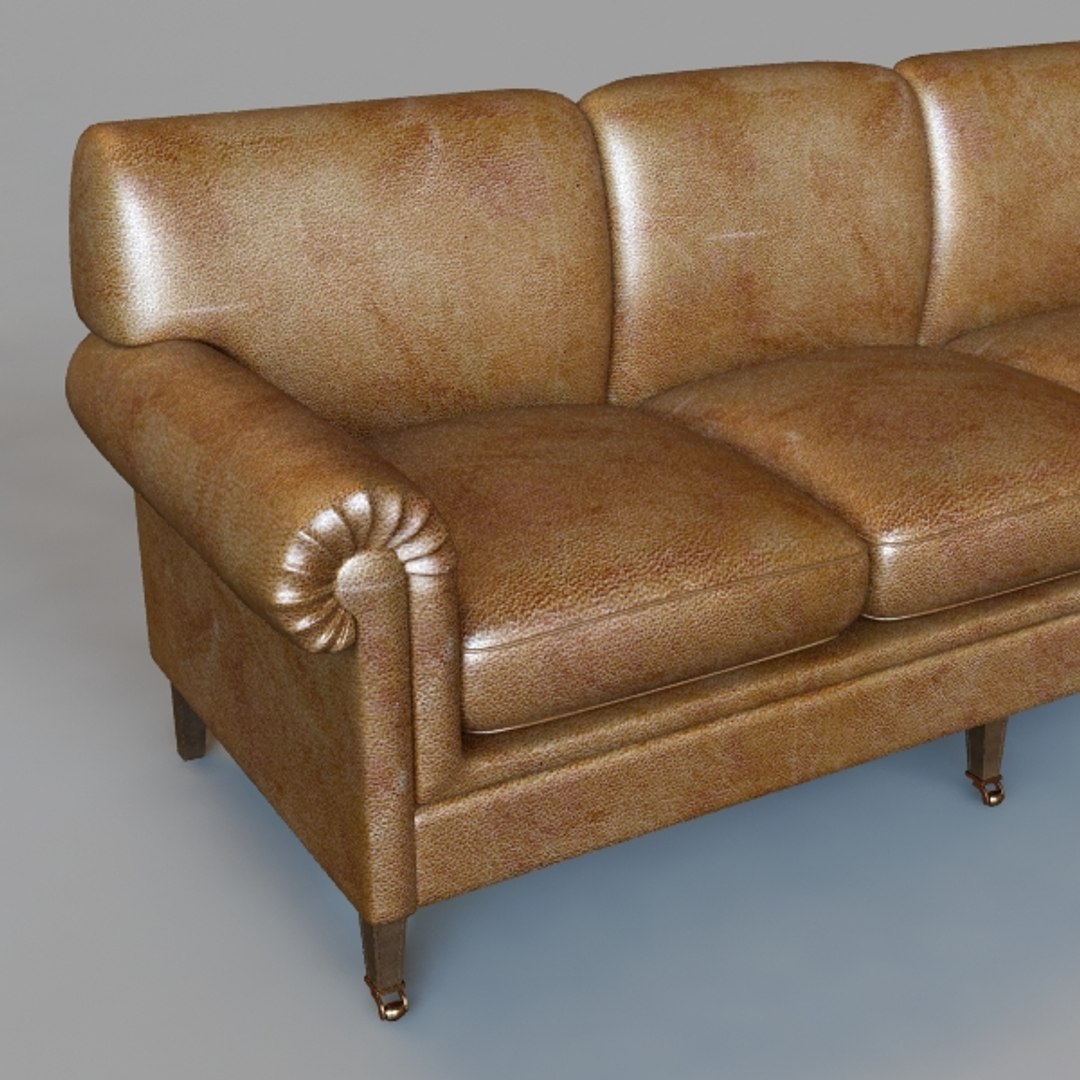 Sofa Rolled Arm 3d Obj