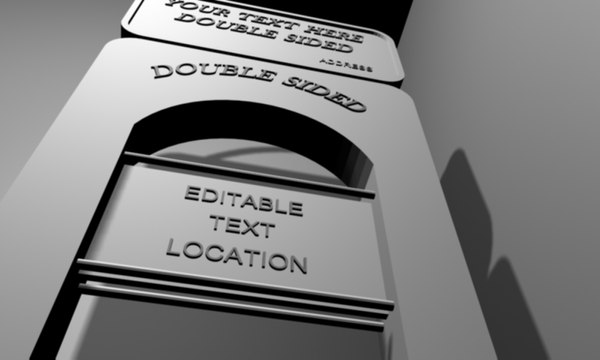 3d model sign marque text