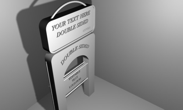 3d model sign marque text