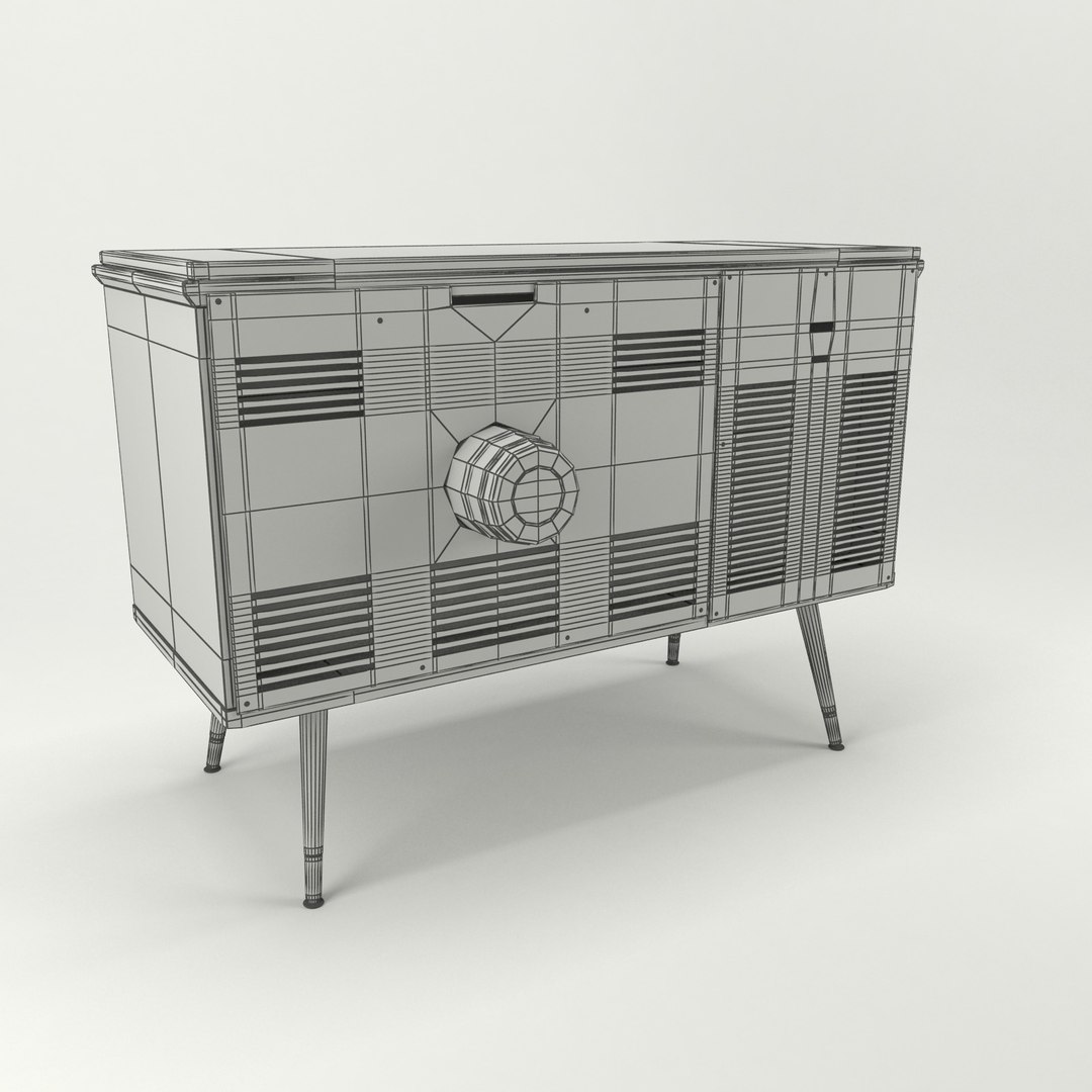 3d Vintage Olympic Tv Console Model