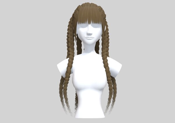 modelo 3d Braids Stylized Hair - TurboSquid 1943628