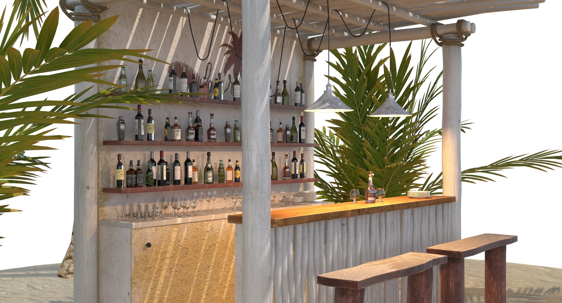 Scene Beach Bar 3D Model - TurboSquid 1311699