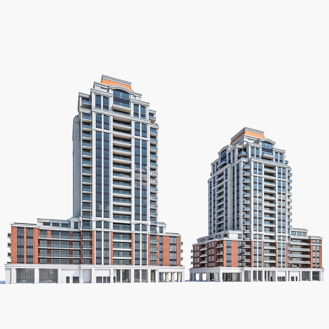 3D Residential Tower Complex 04 Model - TurboSquid 1751342