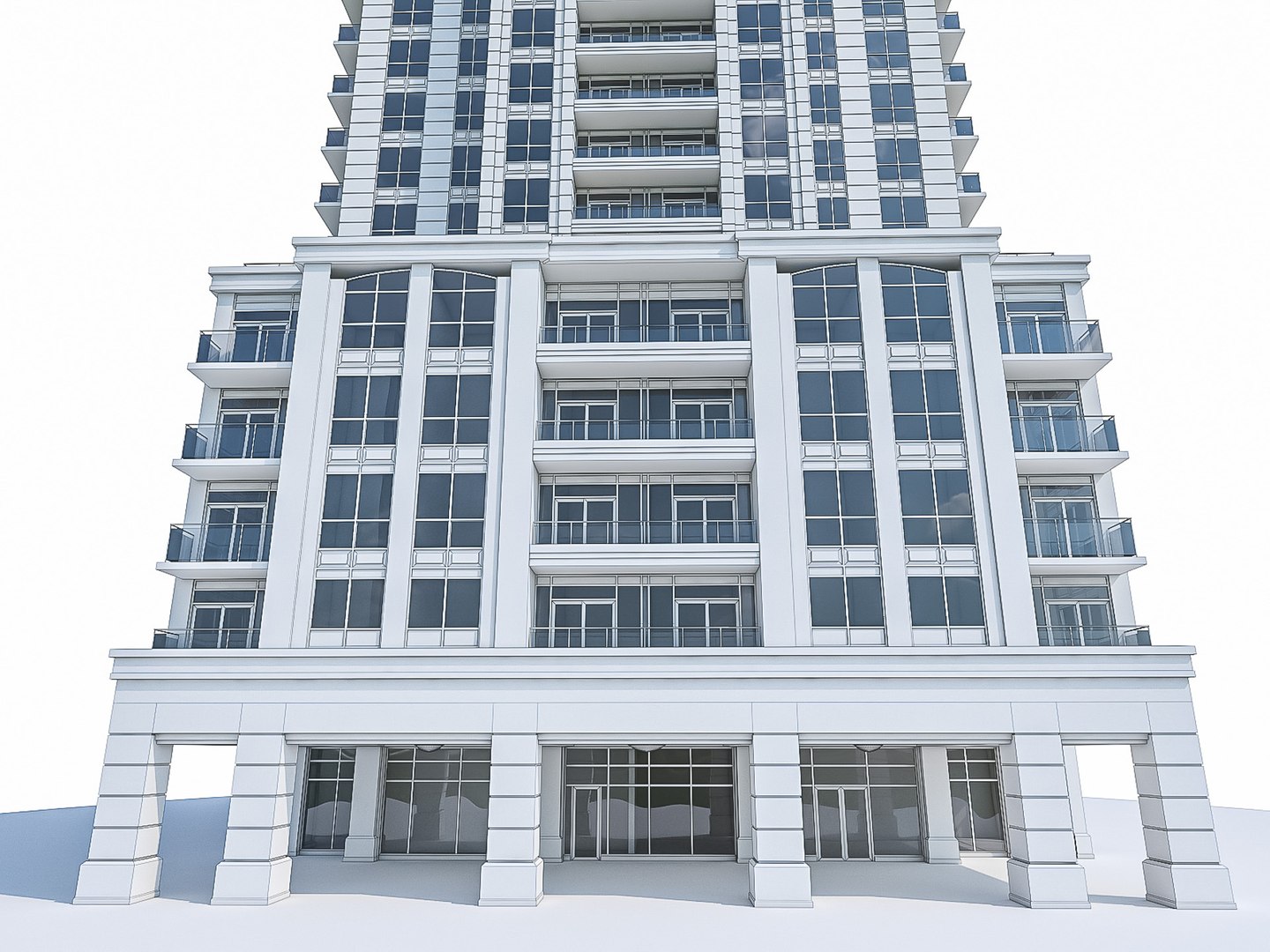3D Residential Tower Complex 04 Model - TurboSquid 1751342