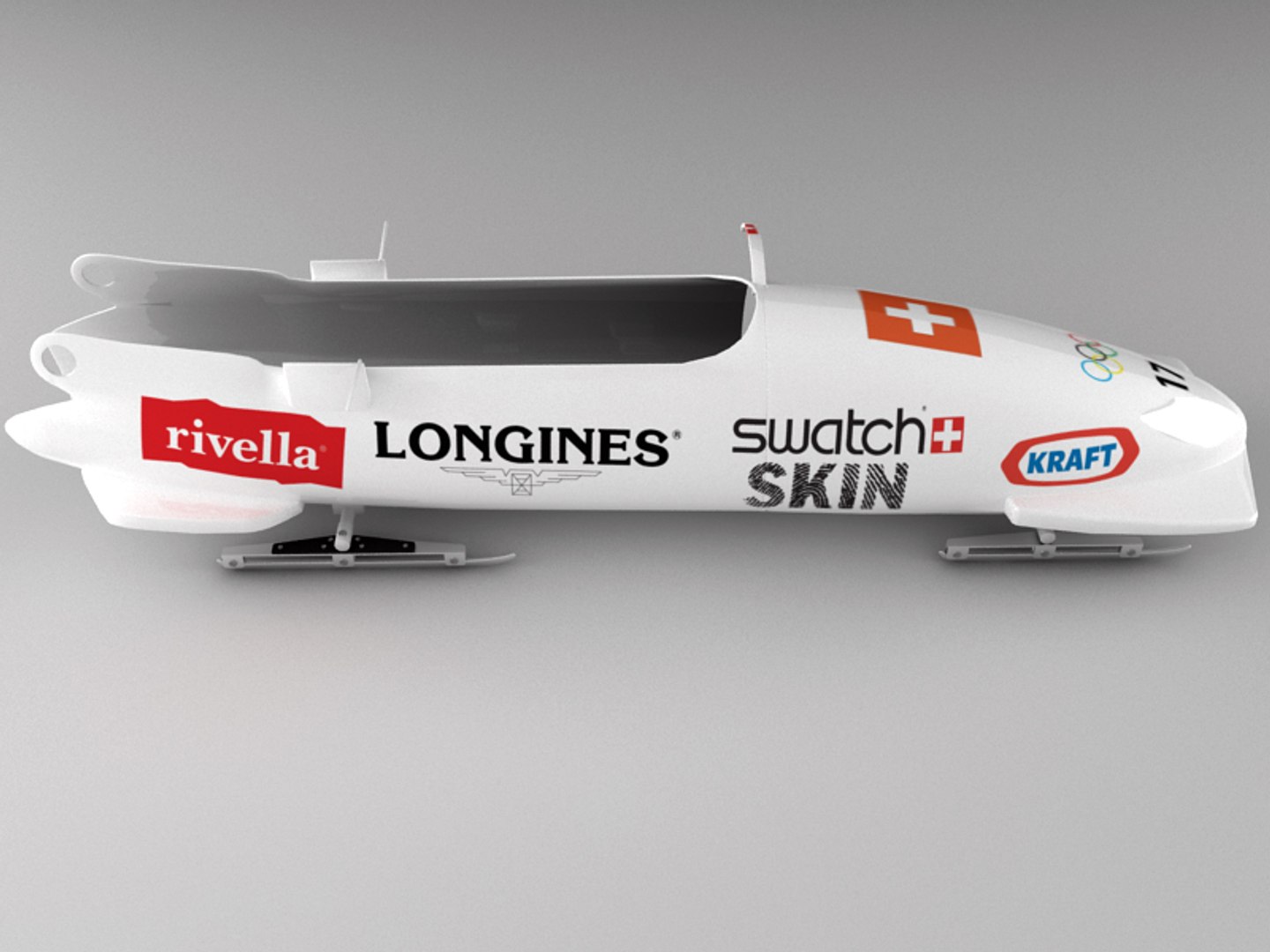 3d Bobsleigh Sled 4 Places Model