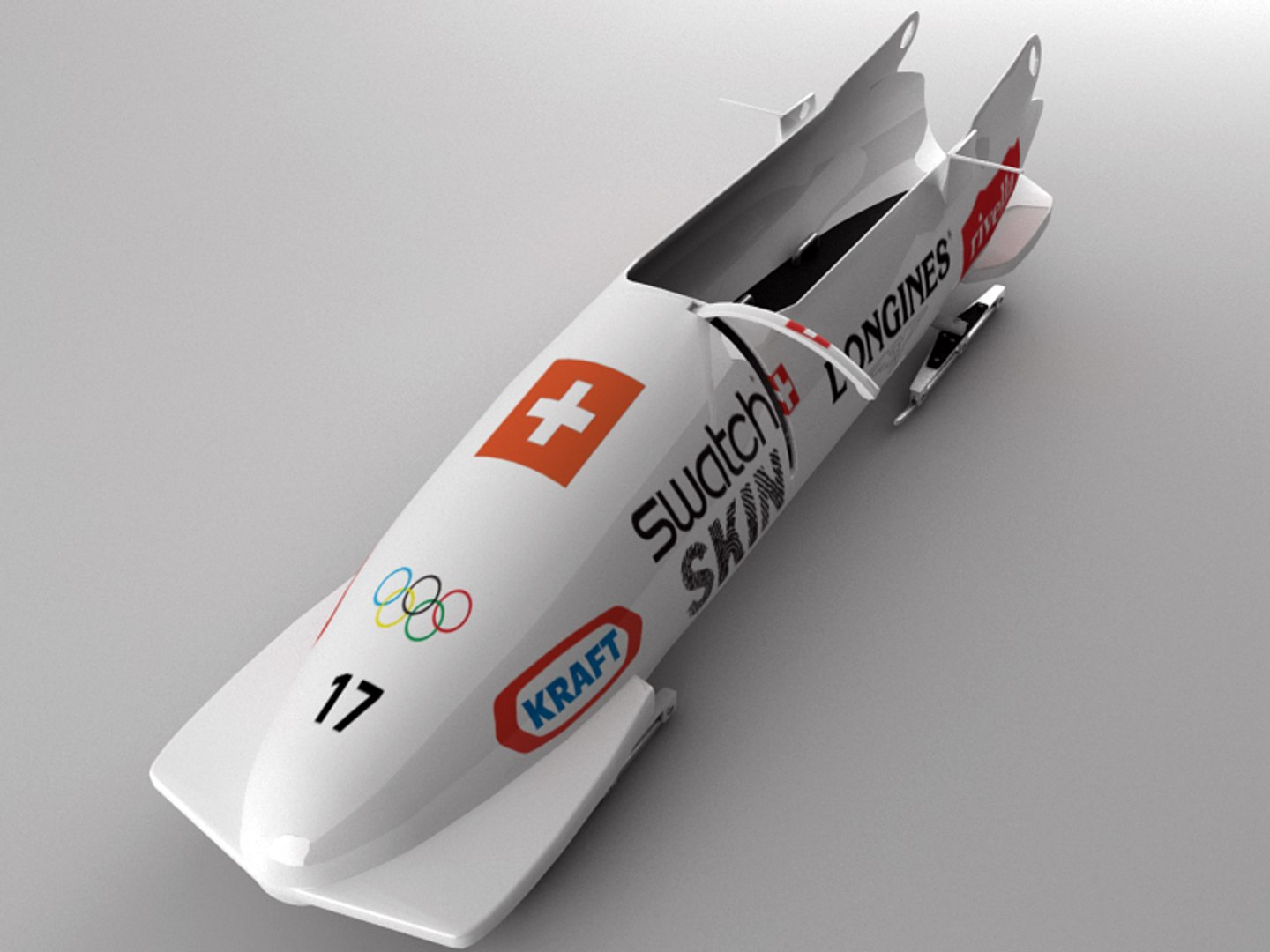3d Bobsleigh Sled 4 Places Model