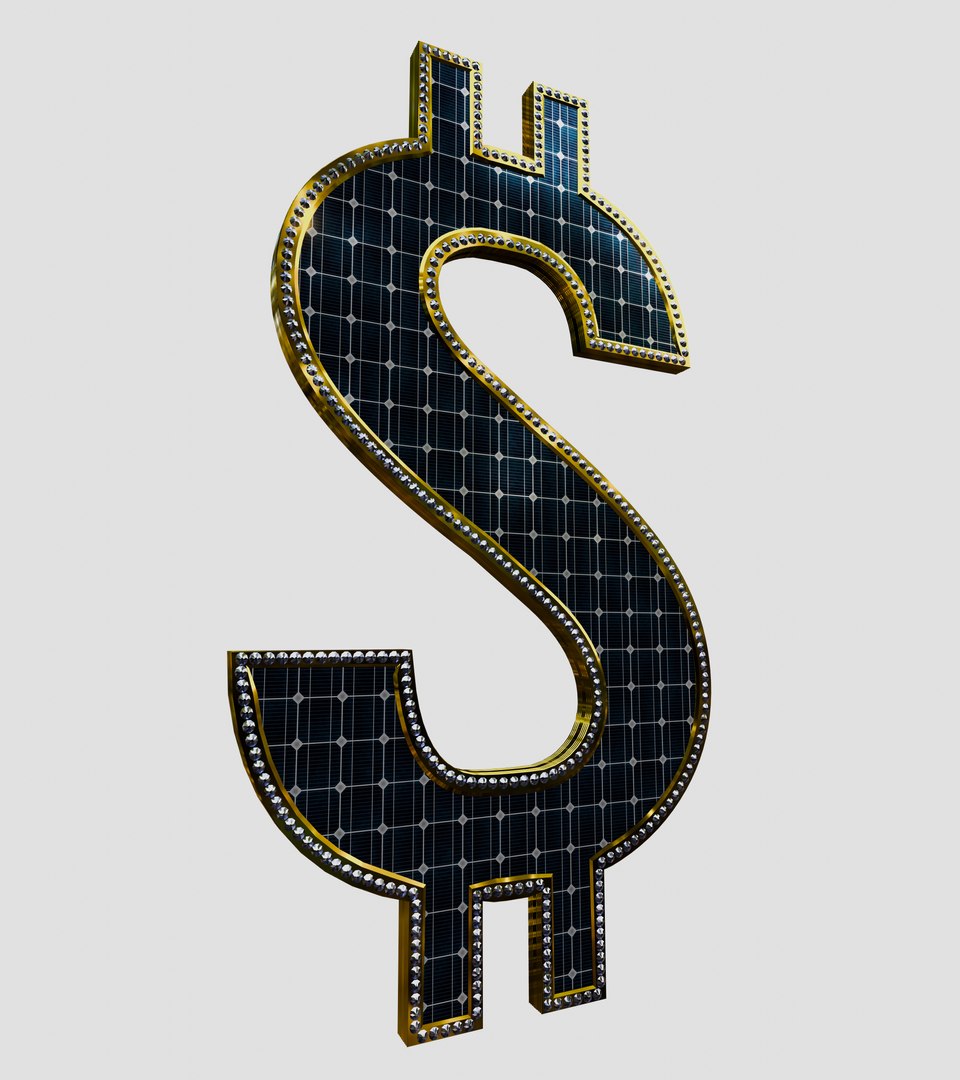 Solar Panel DOLAR Sign 3D Model - TurboSquid 2242454
