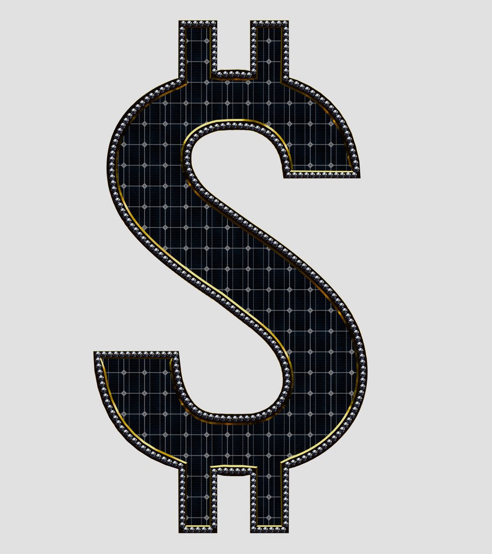 Solar Panel DOLAR Sign 3D Model - TurboSquid 2242454