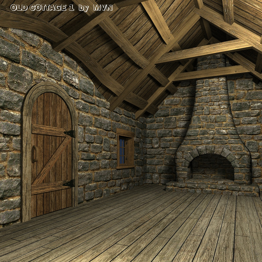 3d old cottage model