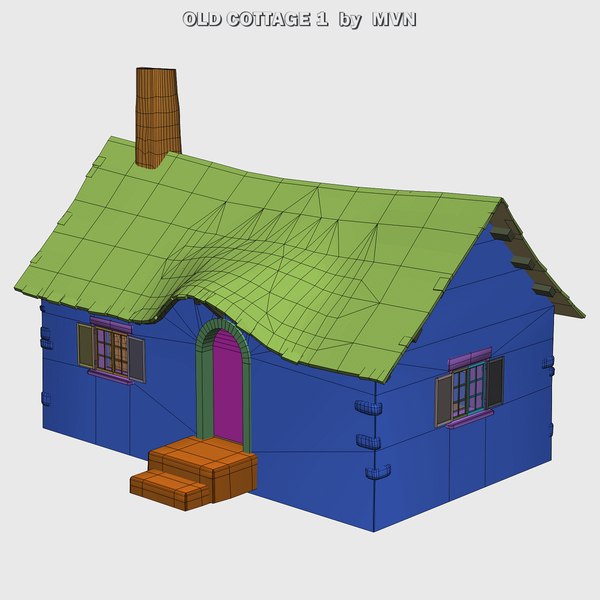 3d old cottage model