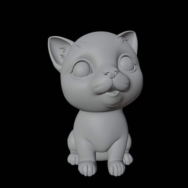 modèle 3D de Modèle 3D imprimé d'un adorable chat chibi - TurboSquid ...