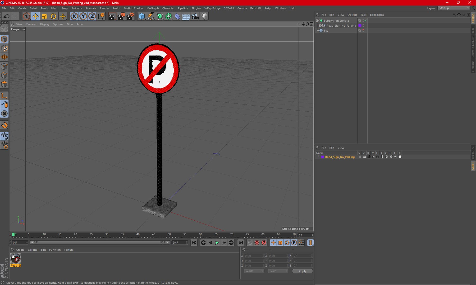 3D Road Sign No Parking - TurboSquid 2211825