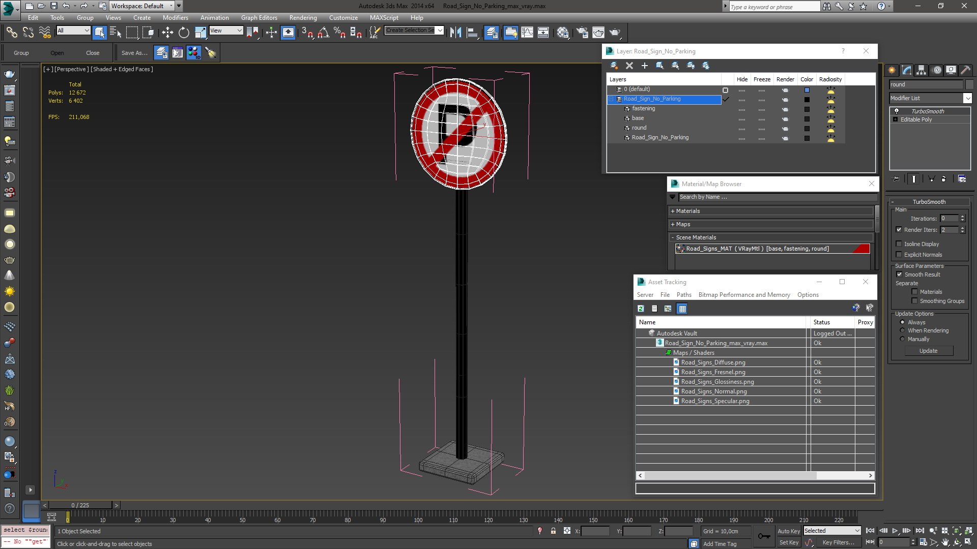 3D Road Sign No Parking - TurboSquid 2211825