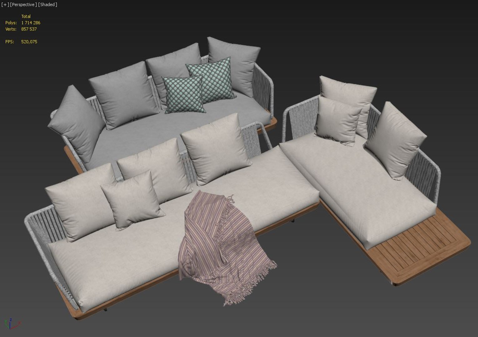 3D Model Minotti Sunray Sofa Set - TurboSquid 1631664