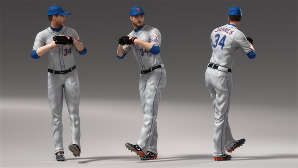 3D model White Baseball Pitcher Animated HQ - TurboSquid 1898528