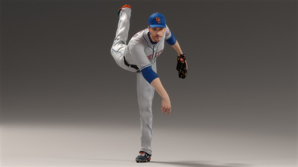 3D model White Baseball Pitcher Animated HQ - TurboSquid 1898528