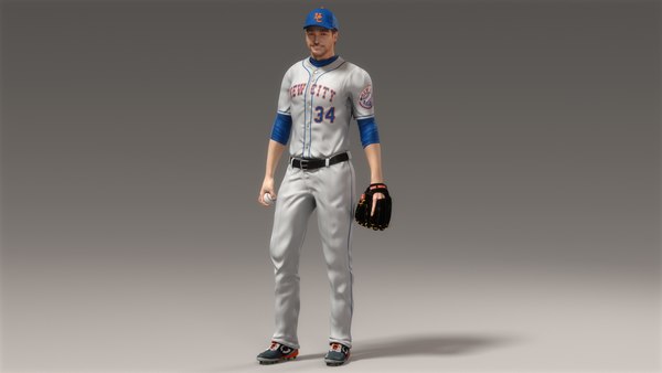 3D model White Baseball Pitcher Animated HQ - TurboSquid 1898528