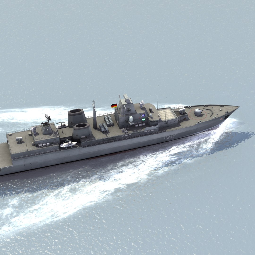 Type F123 Brandenburg Class Frigate 3d 3ds
