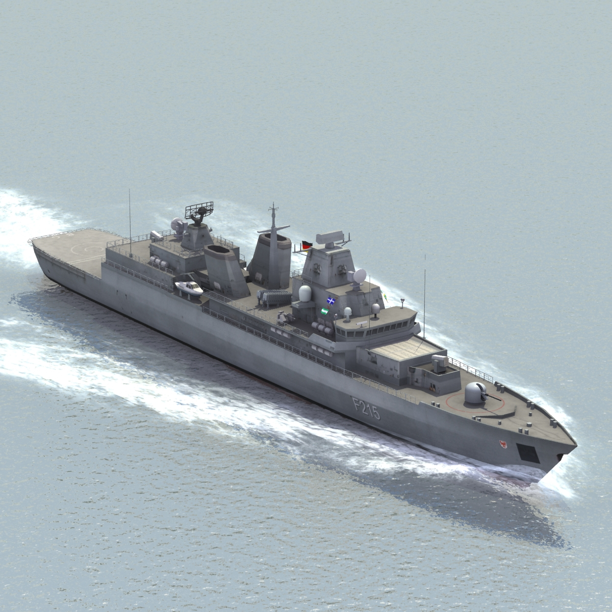 type f123 brandenburg class frigate 3d 3ds