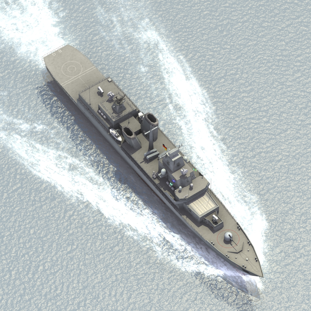 type f123 brandenburg class frigate 3d 3ds