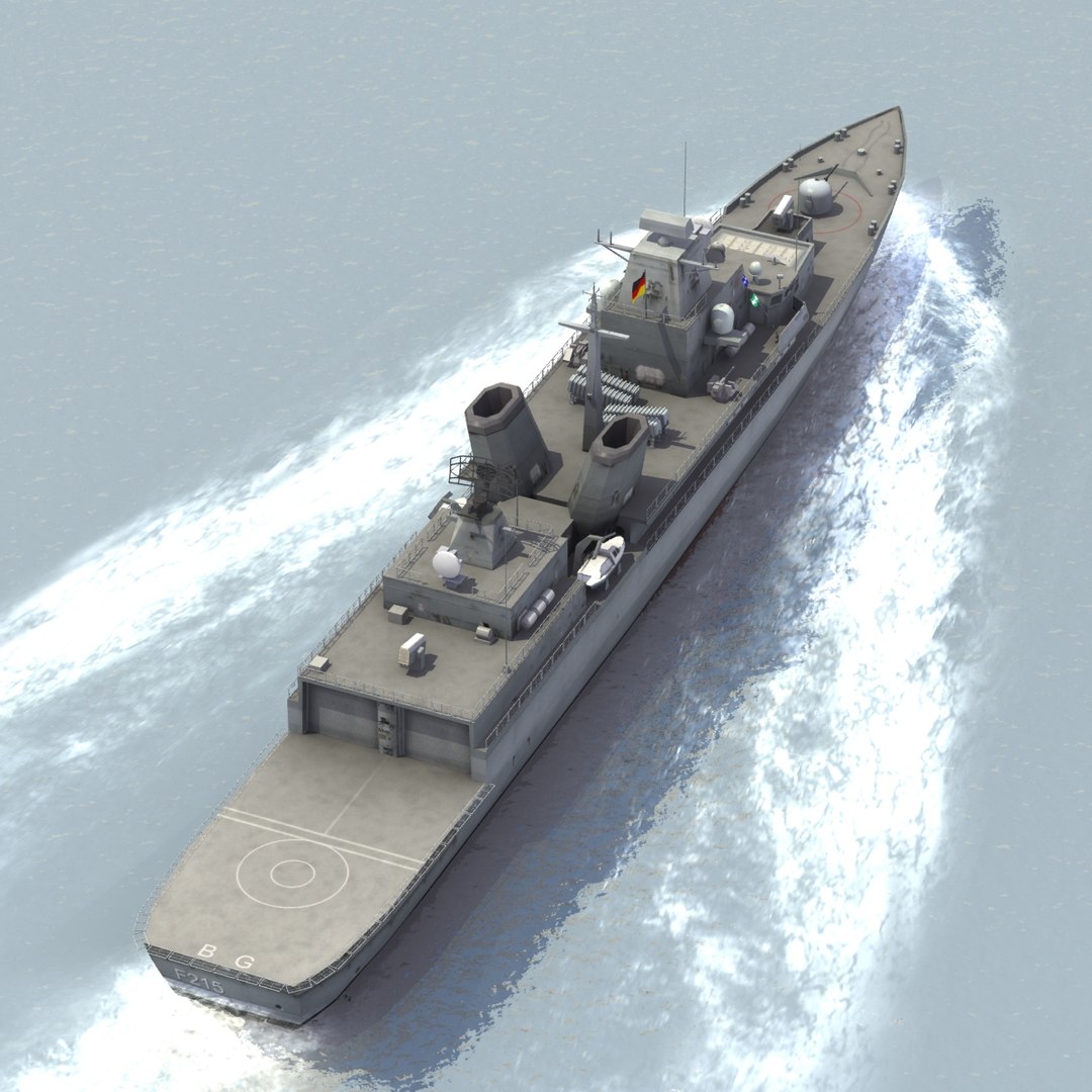 Type F123 Brandenburg Class Frigate 3d 3ds