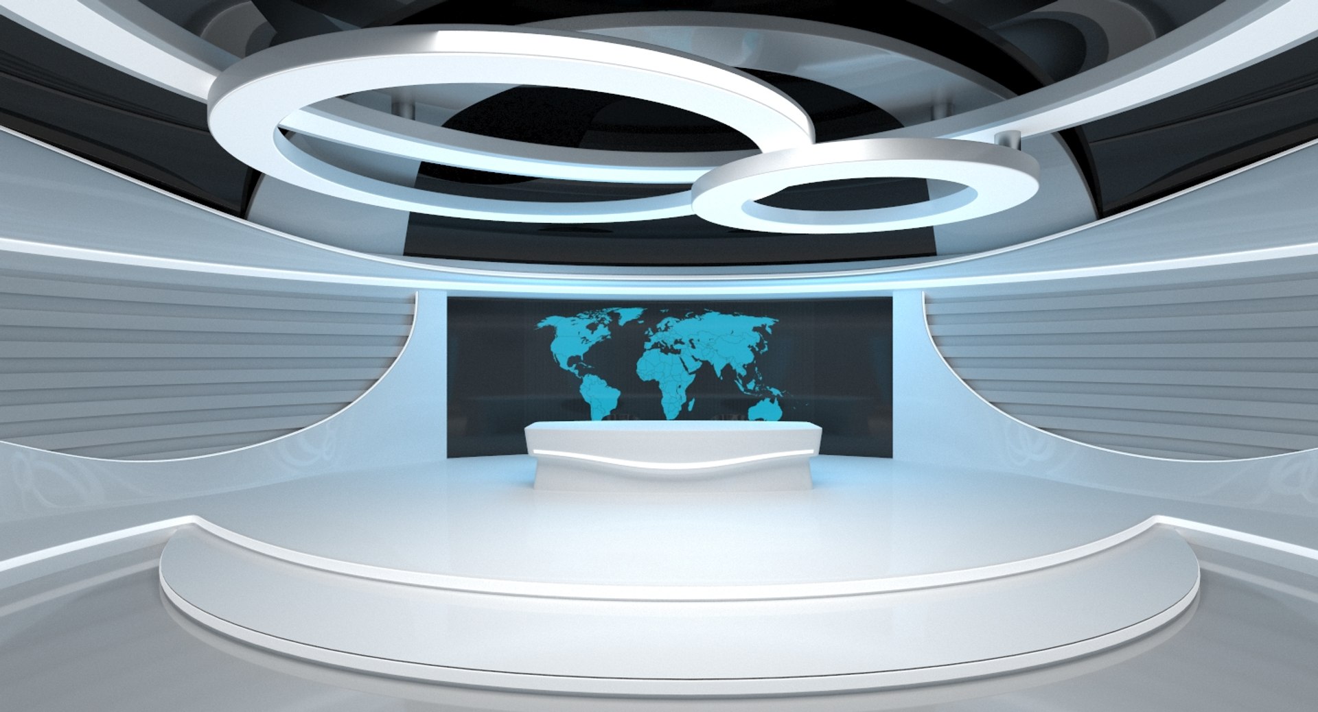 Sci-fi Futuristic News Studio 3D Model - TurboSquid 1331335
