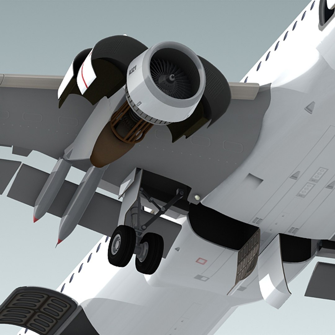 3d A321 Generic White Plane