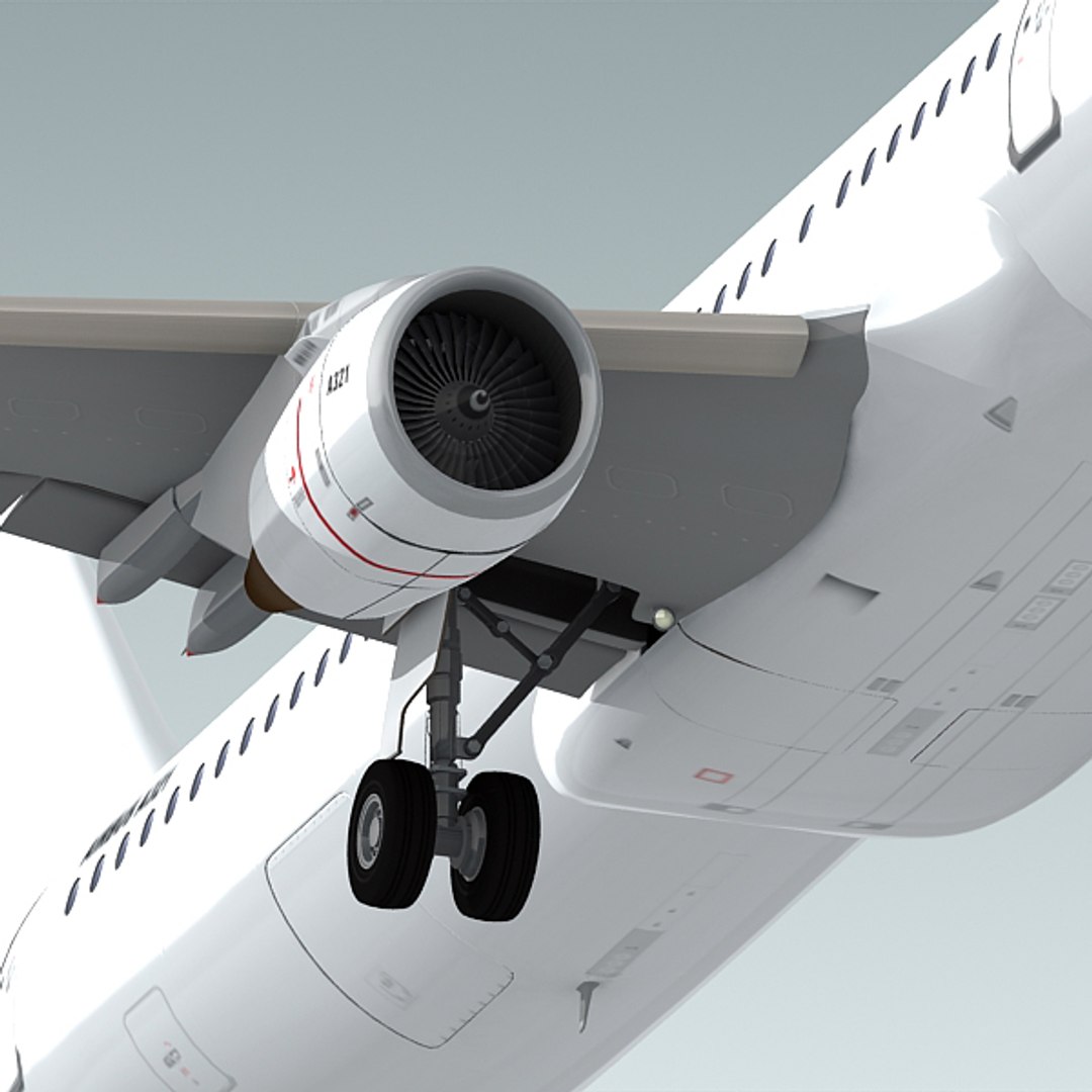 3d A321 Generic White Plane