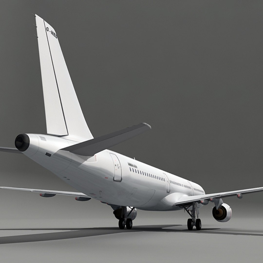 3d A321 Generic White Plane